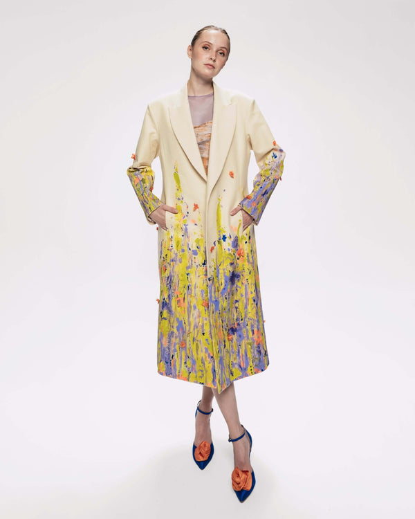 Syomrikha Overcoat - Oversized midi overcoat with back slit ...